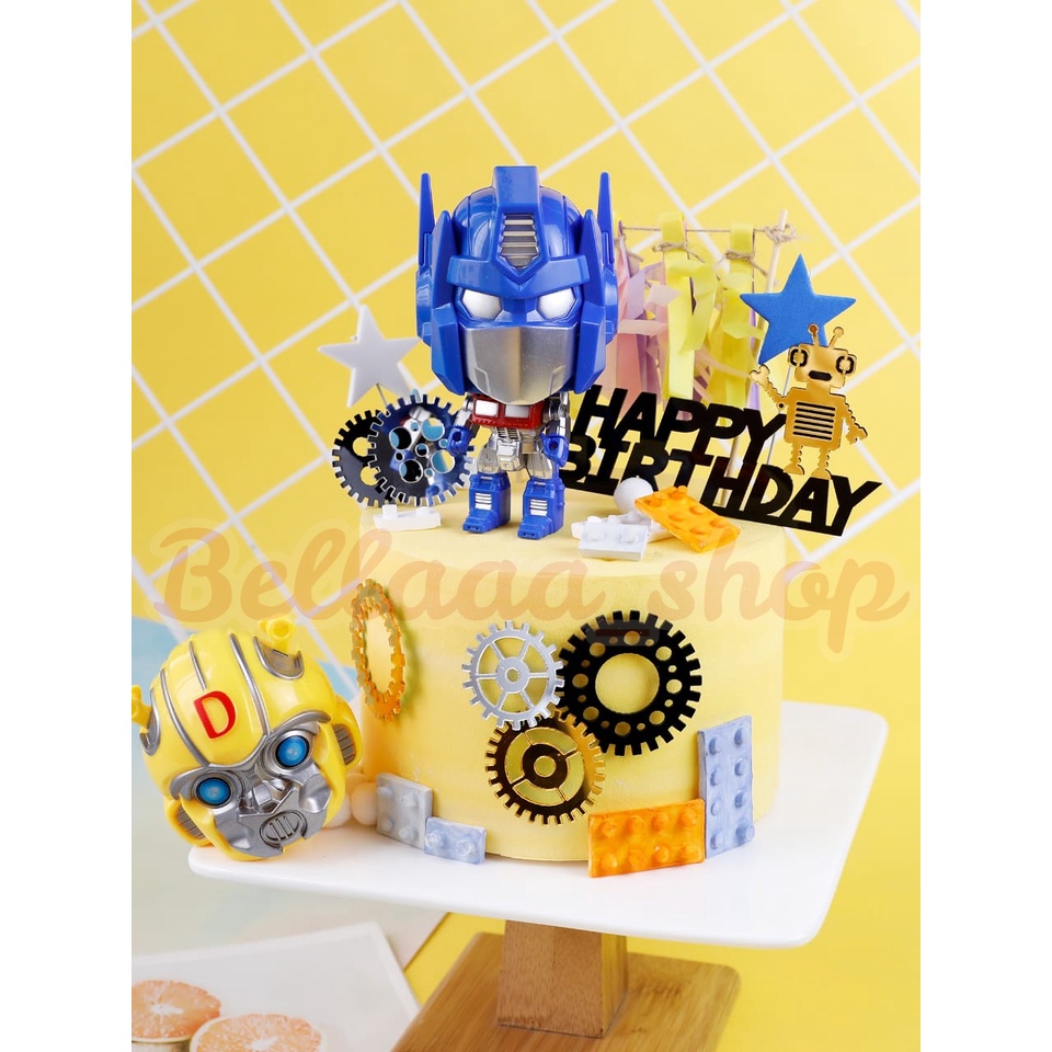 Transformer Cake Topper Optimus Prime Bumblebee Cake Topper Decorations ...