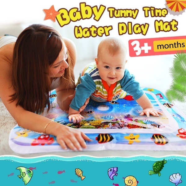 Baby Infants Tummy Time Mat Fill Water Play Mat Fun Activity Playmat ...
