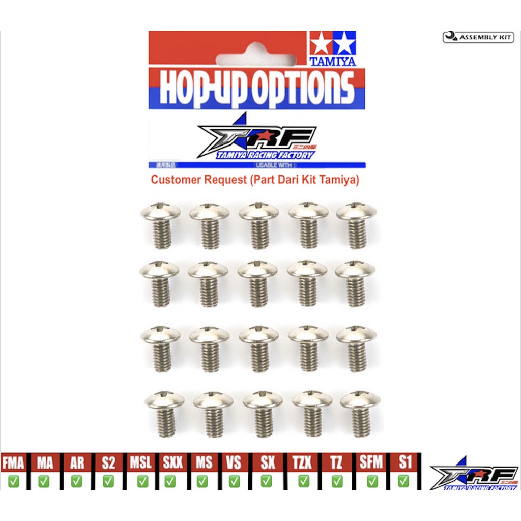 Tamiya 2*5mm Titanium SCREW BUTTON HEAD.- Ufo Nutmeg TITAN Bolt ...