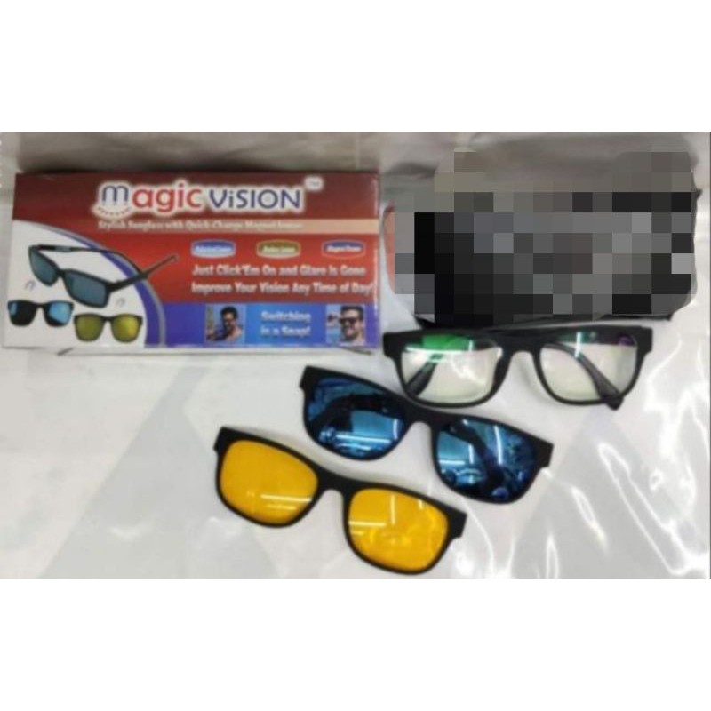 Cermin Mata Anti Silau Bingkai Bermagnet Magic Vision Glasses | Shopee ...