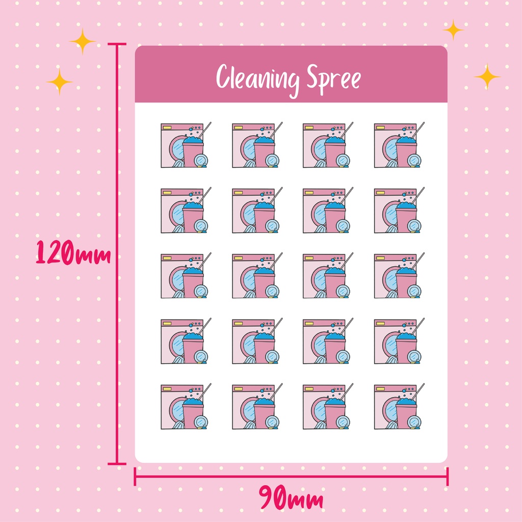 Cleaning Spree Planner Sticker | Icon sticker for planner | Shopee Malaysia