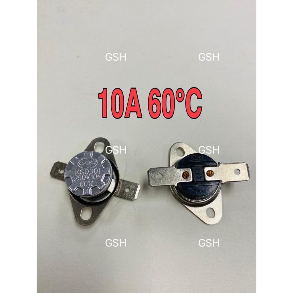 60°C 10A 250V KSD301 Thermostat Temperature Thermal Control Switch ...