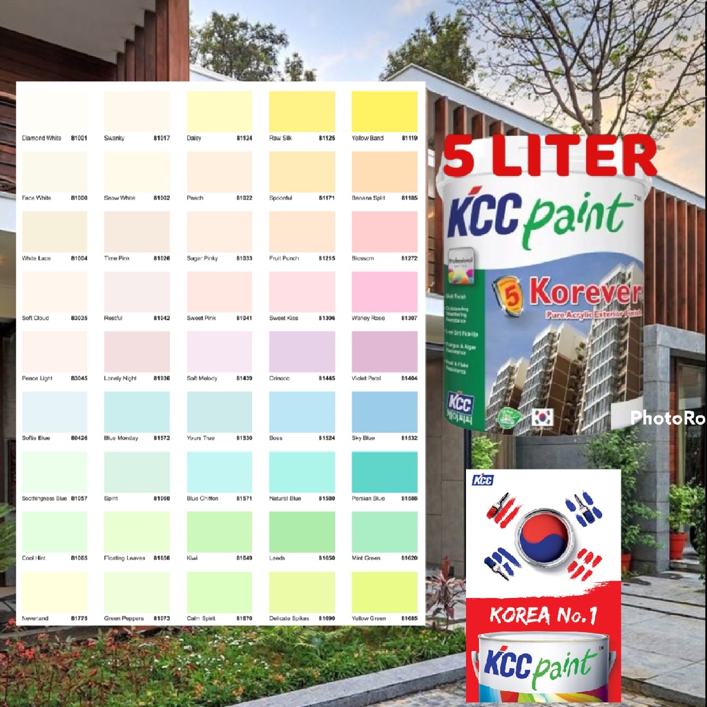 SINAR KCC 5 LITER KOREVER PURE EXTERIOR WALL PAINT 5 YEARS CAT DINDING LUAR RUMAH MATT TIDAK ...