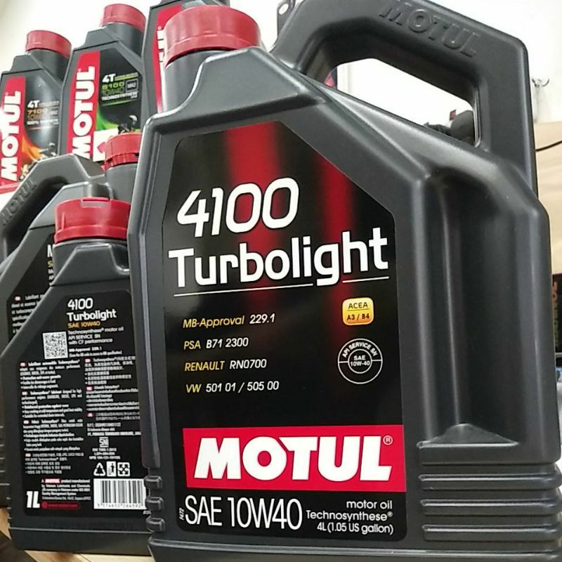 MOTUL 4100 Turbolight 10w40 Synthese (4L) | Shopee Malaysia
