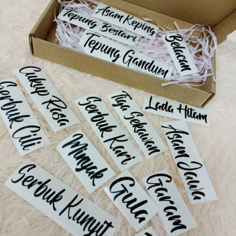 ‼️STICKER ONLY (1PC) ‼️ CUSTOMADE LABEL STICKER / Sticker Kitchen ...