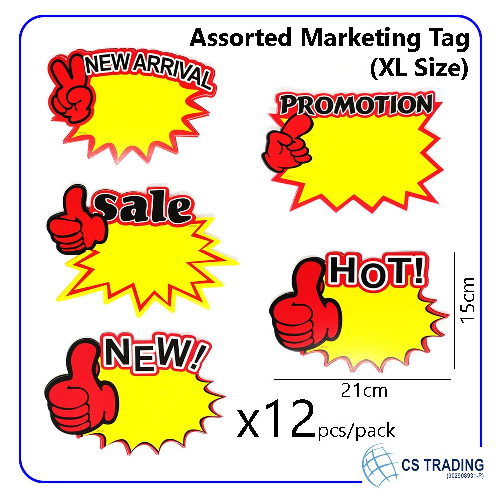 Extra Large Assorted Marketing Discount Price Tag Labels / Hot / New ...