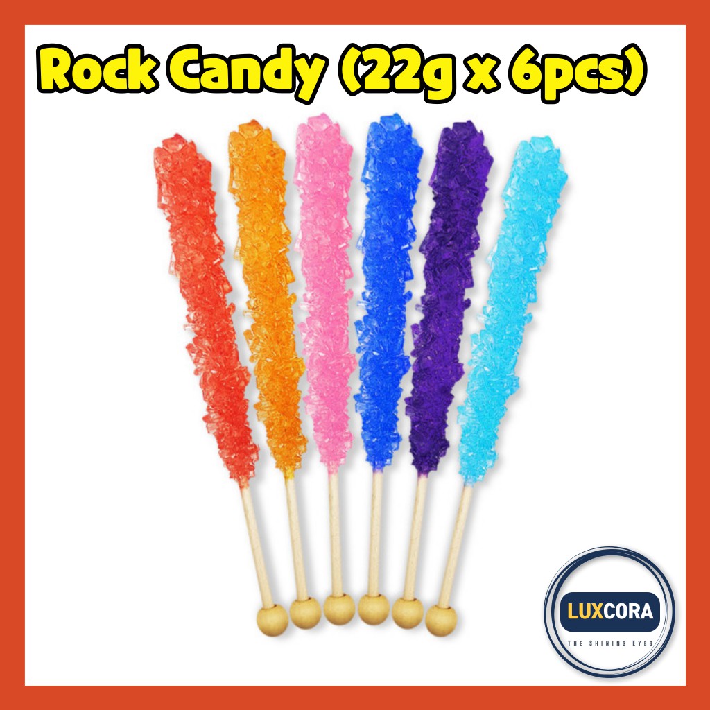 [Halal](ASMR) Rock Candy (22g x 6pcs) Crystal Candy Fruit Flavored ...