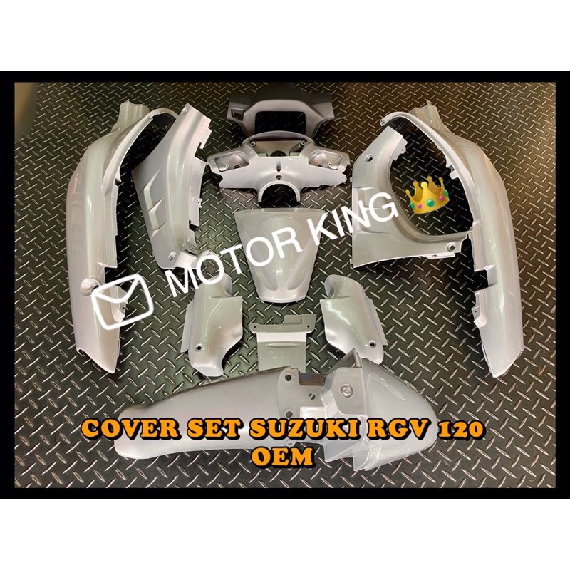 Body Coverset Suzuki RGV 120 RGV120 Cover Set ( Silver ) ( FOC Stripe ...