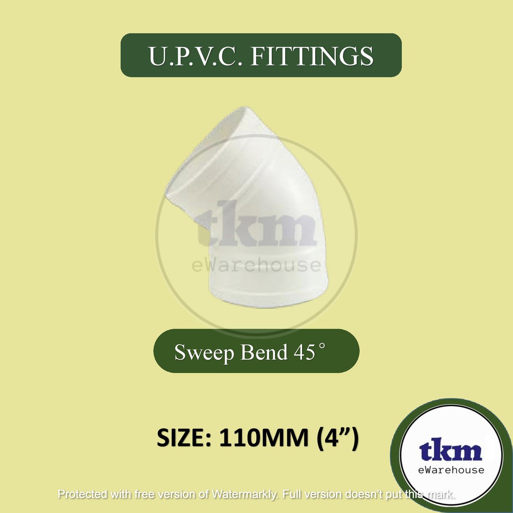 [DN110MM] UPVC WHITE ELBOW WC SWEEP BEND 45 90 Y TEE STRAIGHT COUPLING ...