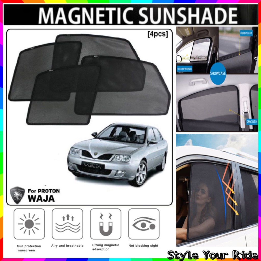 Magnetic Sun Shade Proton Waja (4pcs) Pelindung Matahari Magnetik ...