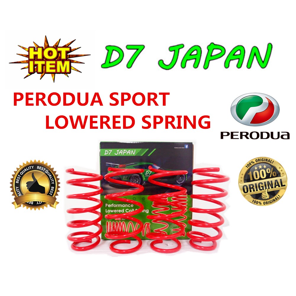 PERODUA D7 SPORT LOWERED SPRING SET 4PC FOR MYVI BEZZA VIVA ALZA KANCIL ...