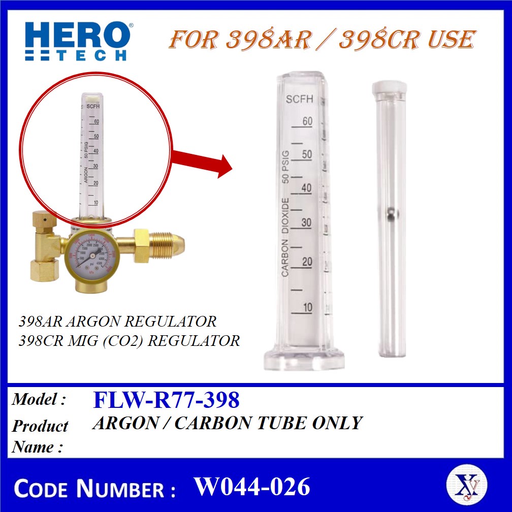 SPACE PART: HERO-TECH CARBON / ARGON REGULATOR TUBE ONLY 398CR 398AR - W044-028 W044-026 ...
