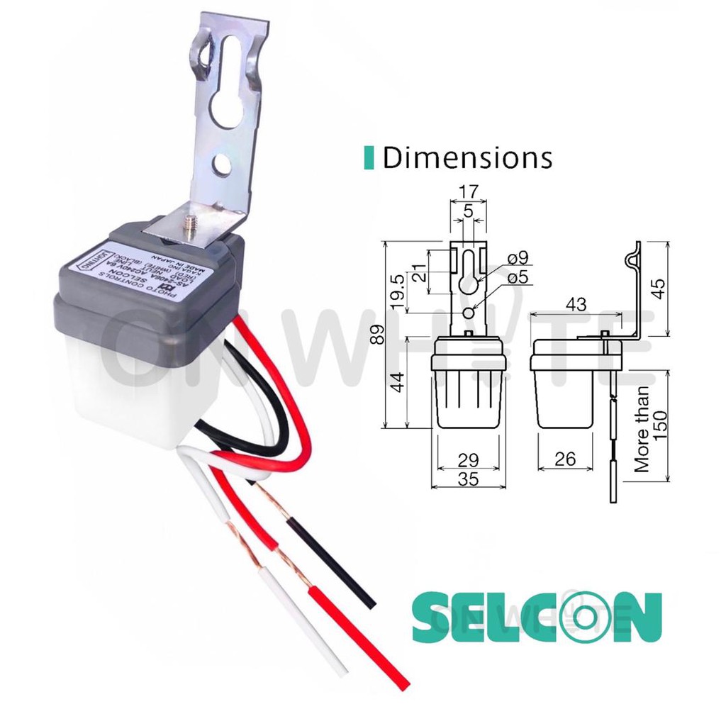 SELCON🇯🇵 3A / 6A / 10A Photocell Switch, Day & Night Lighting Auto ...