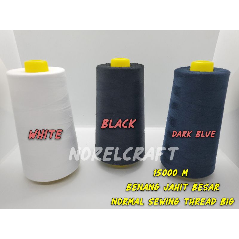 [15000M/400G] BENANG JAHIT BIASA GULUNG BESAR / BIG ROLL NORMAL SEWING ...