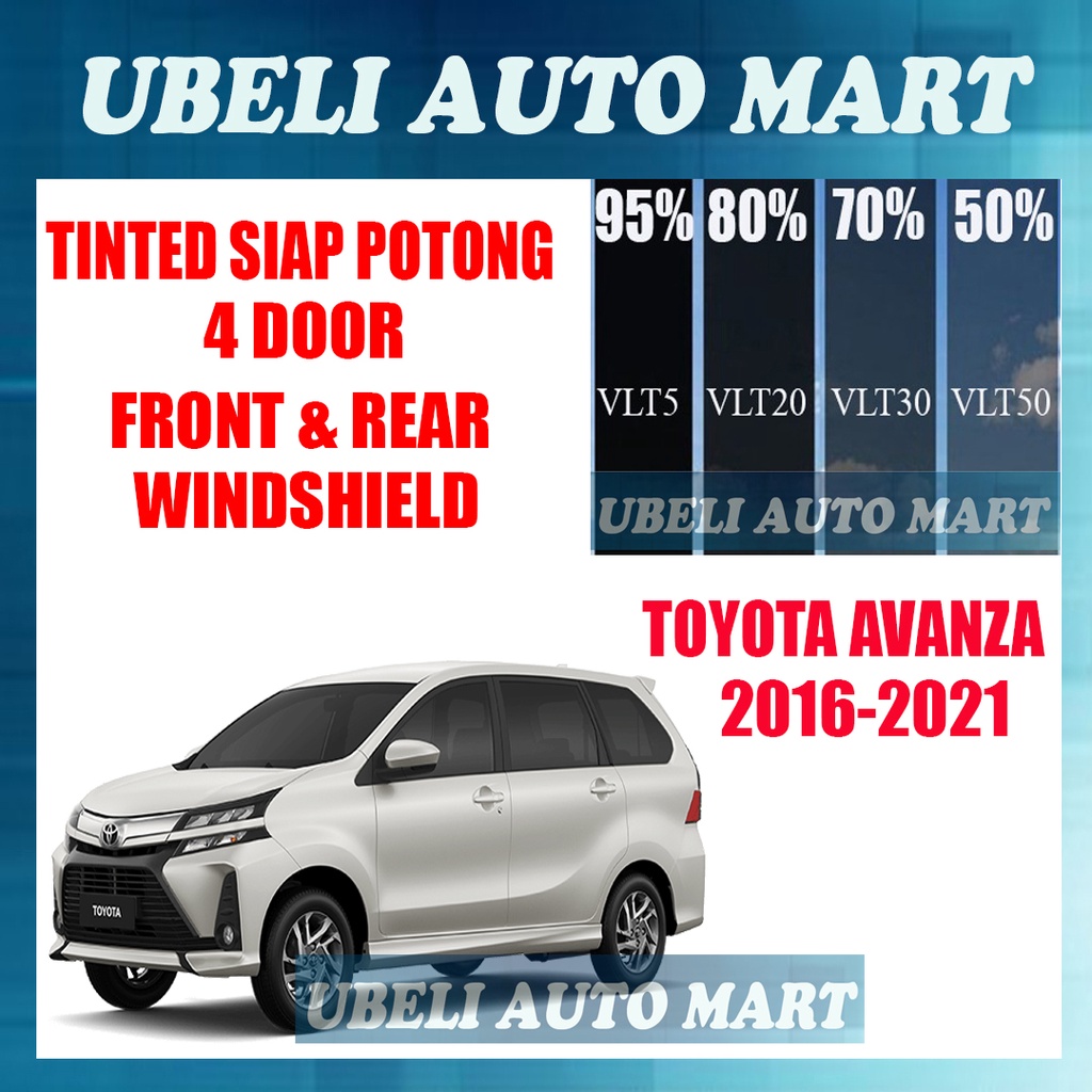 2PLY Toyota Avanza 2016-2021 4 Pintu Siap Potong Tinted UV Hitam / Siap Potong Tinted UV Hitam ...