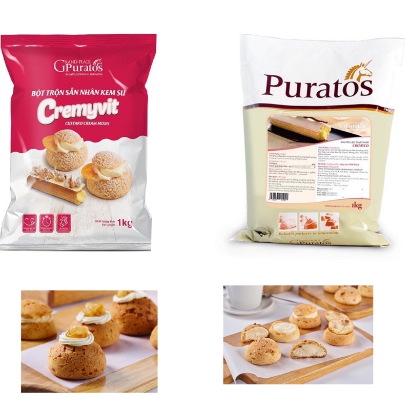 Puratos custard cream puff pre-mixed powder divided into 200g | Shopee ...