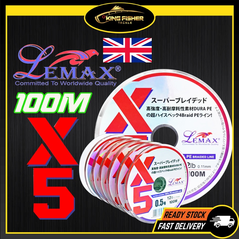 KFT LEMAX X5 100M Super Strong 100% PE Braided Lines | Shopee Malaysia