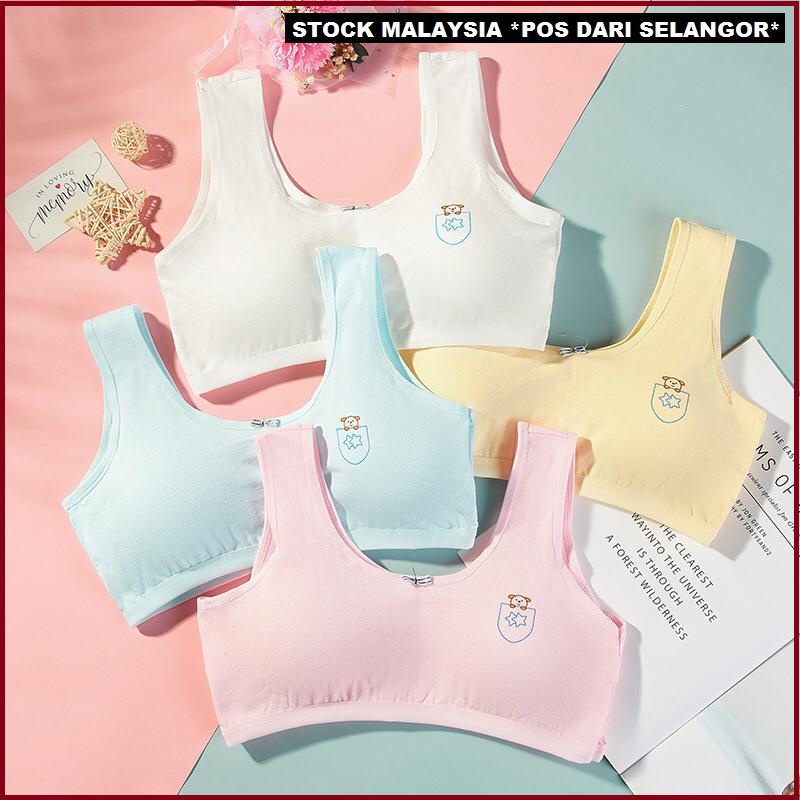 Stock Selangor Kids Cotton Sports Training Soft Bra Teenage Kids Girl ...