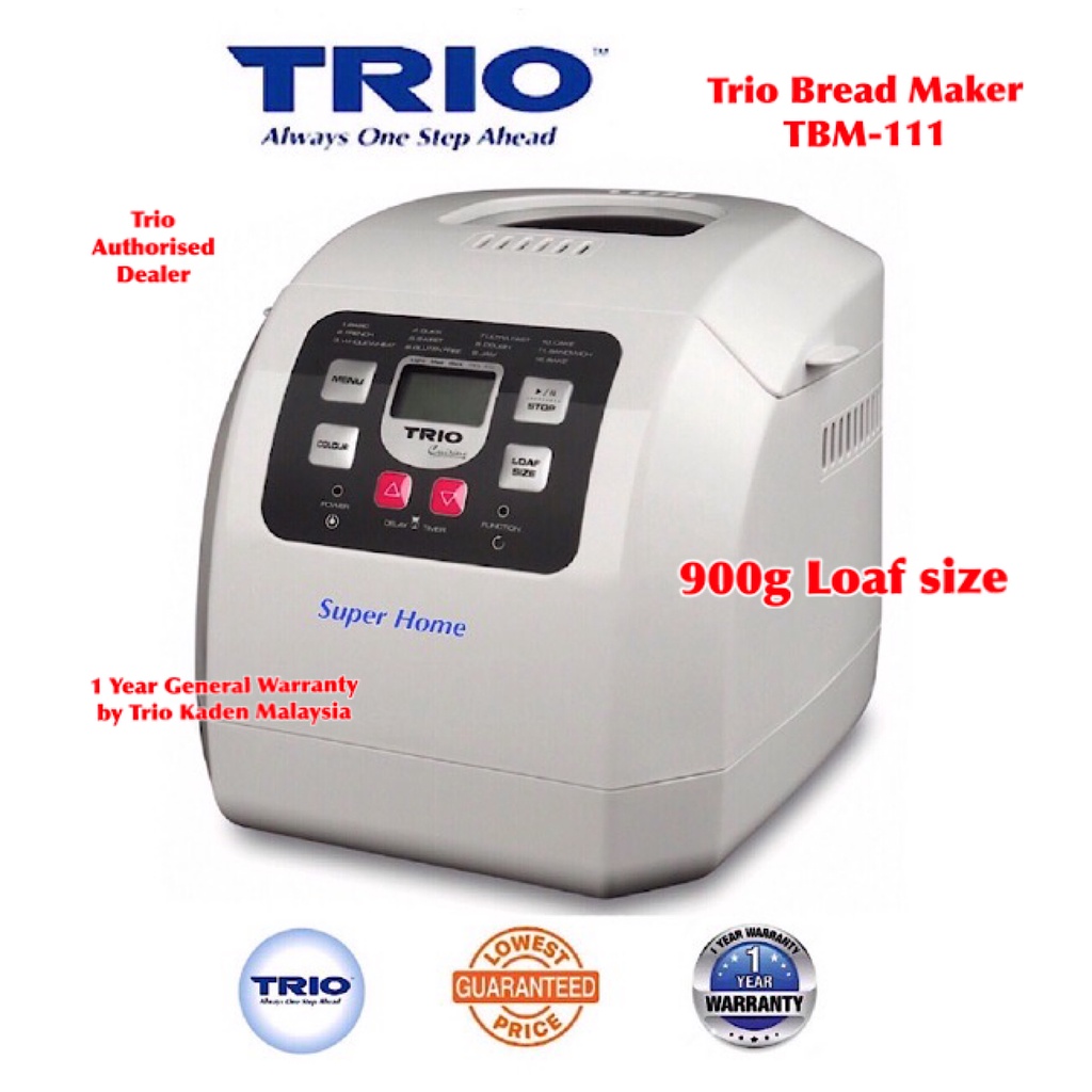 Trio Bread Maker TBM-111 Home made Non-Stick Bread Maker TBM111 ...