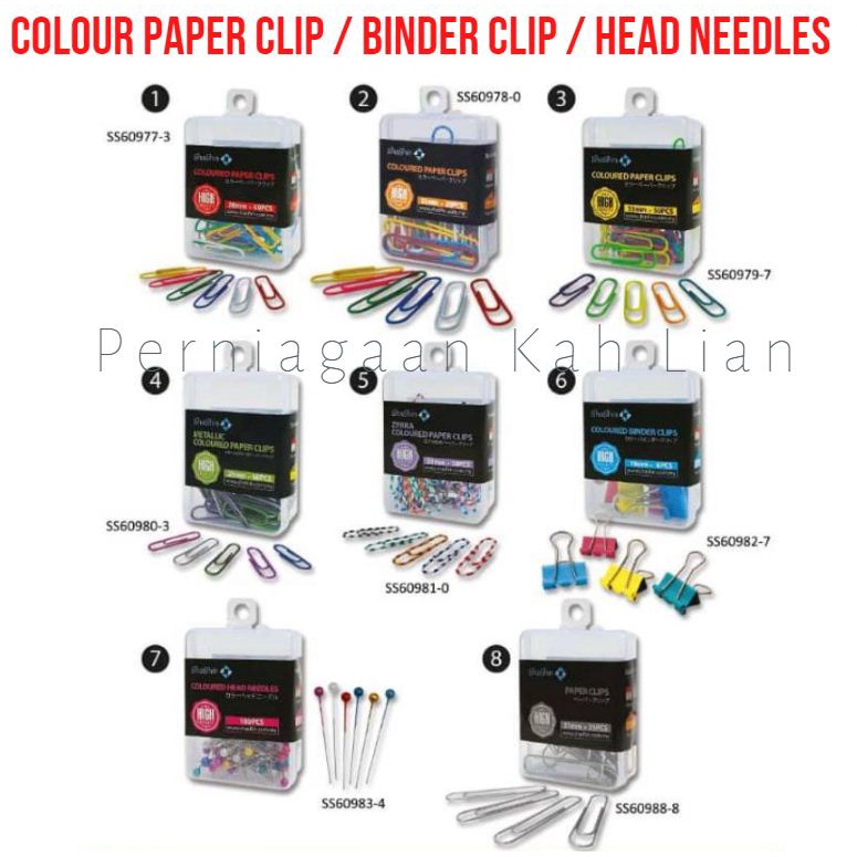 Coloured Design Cute Paper Clip Binder Clips Head Needles Pins | Shopee ...