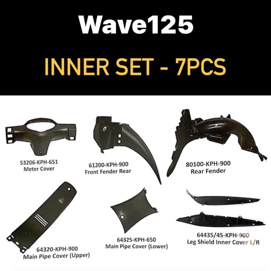 Honda Wave125 Wave 125 Wave 125R Inner Set 7 Pcs Full Set Cover Inner ...