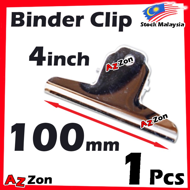 6959 100mm 4-Inch Mountain Steel Clips Stationery Clip Silver Stainless ...