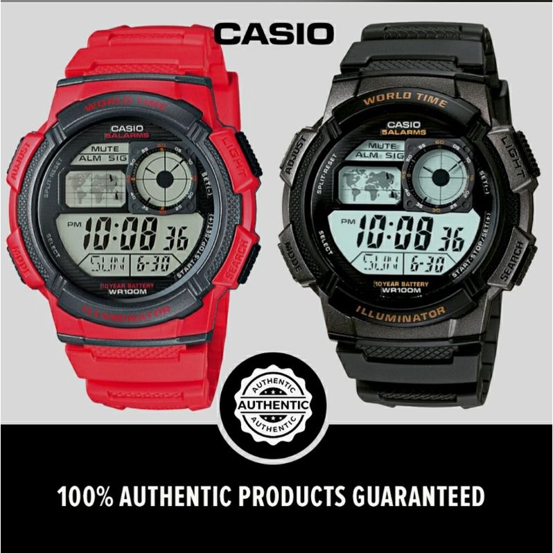 Original 💯 Dijamin | Casio General AE 1000W 1A & 4A Resin Band Men Sports Watch Jam Tangan World ...