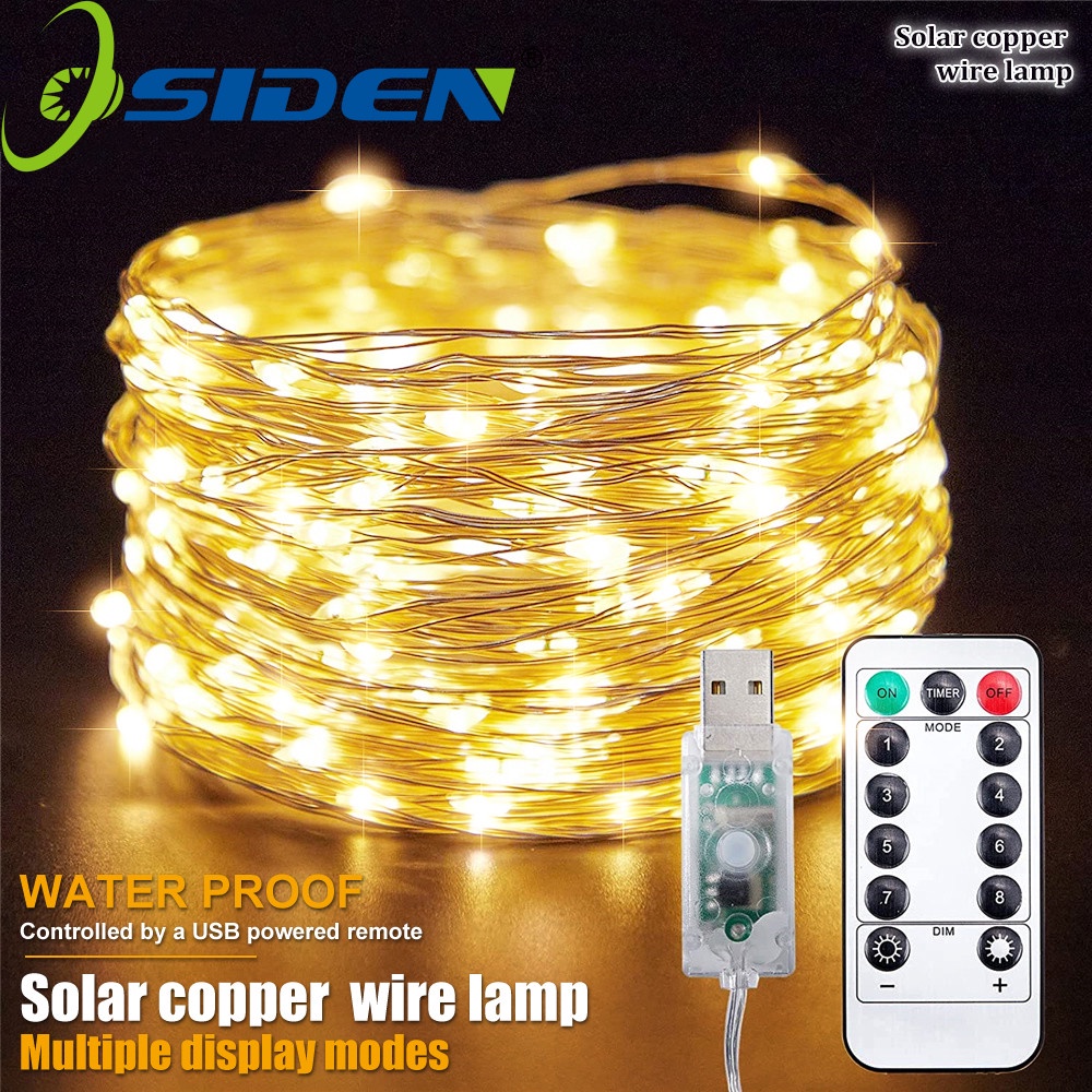 USB 8 Mode 10M 100 LED String Lights Christmas Waterproof Copper Wire ...