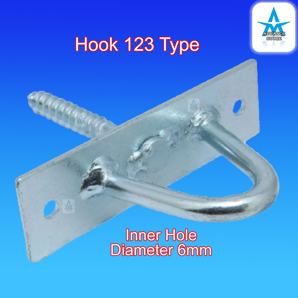 UNIVERSAL HOOK 122 or 123 CEILING FAN HOOK METAL KIPAS SILING GANTUNG ...