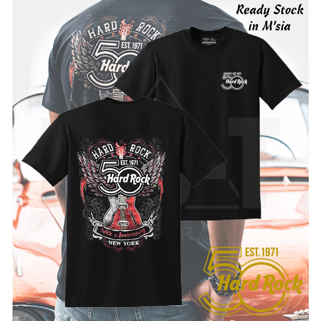 HARD ROCK "50th Anniversary Winged Guitar Black Tee“ Fashion Tshirt ...
