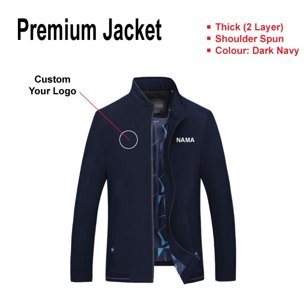 Premium Jacket / Government / Korporat Blazer / Embroidery logo NAVY ...