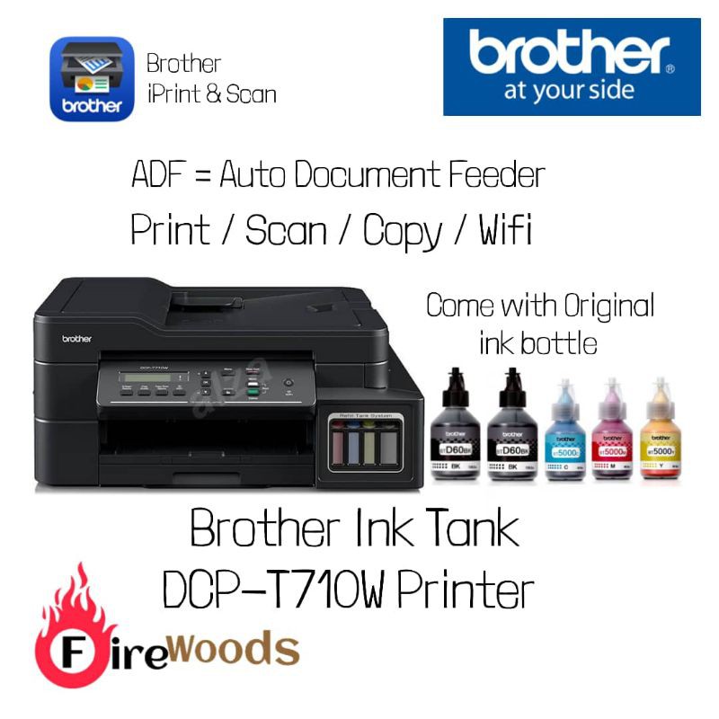 Brother DCP-T710W Original Ink Tank Printer (3 in 1+ wifi+ ADF ...