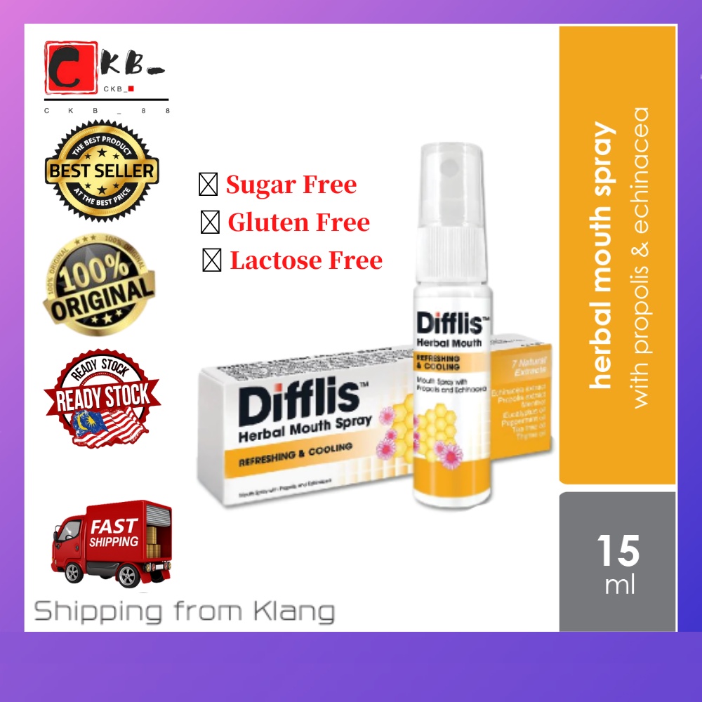 🔥Ready Stock🔥Difflis Herbal Throat & Mouth Spray 15ml | With Propolis ...