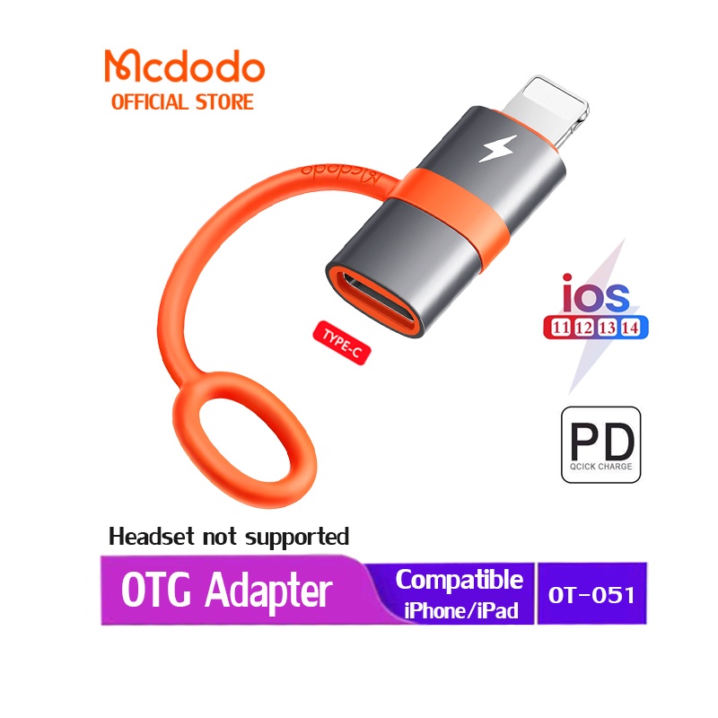 Mcdodo Type C to Lightning Adapter Support Computer Data Transfer 20W PD Fast Charging OTG-051 ...