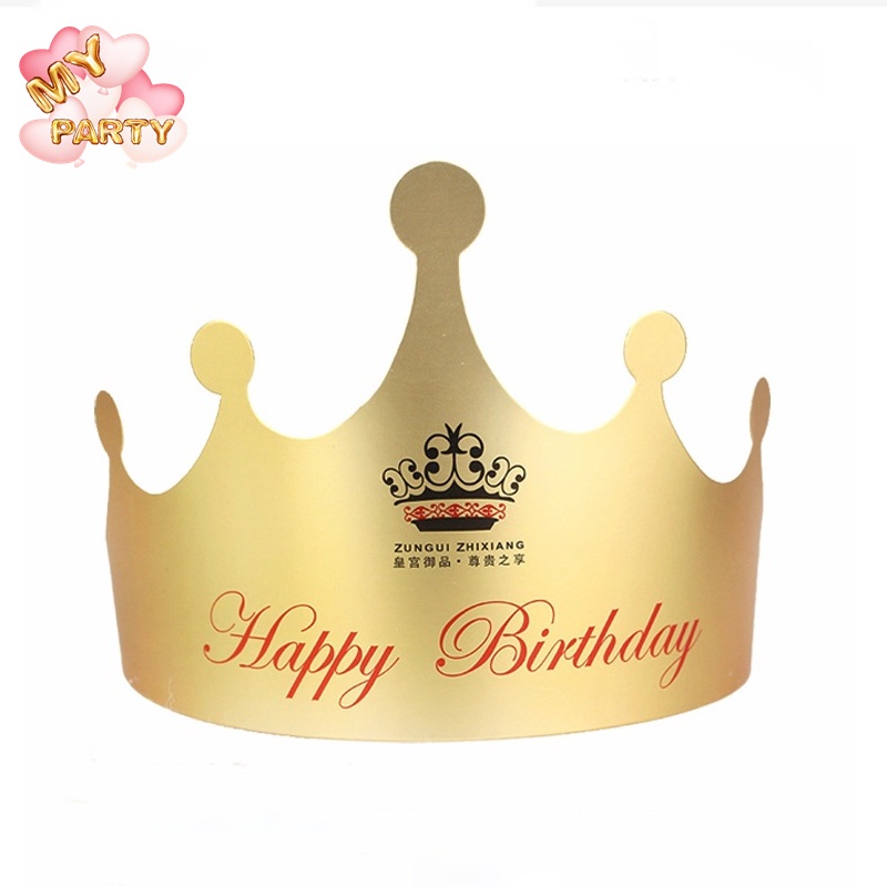 Birthday Hat Crown Child Adult Cake Hat Party Party Supplies Golden ...