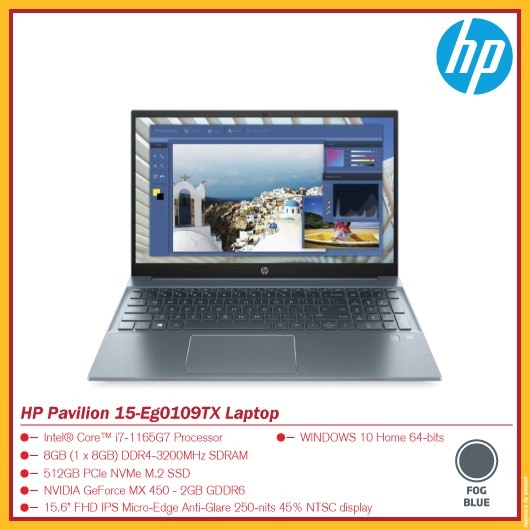HP Pavilion 15-Eg0109TX Laptop (FOG BLUE) | Shopee Malaysia
