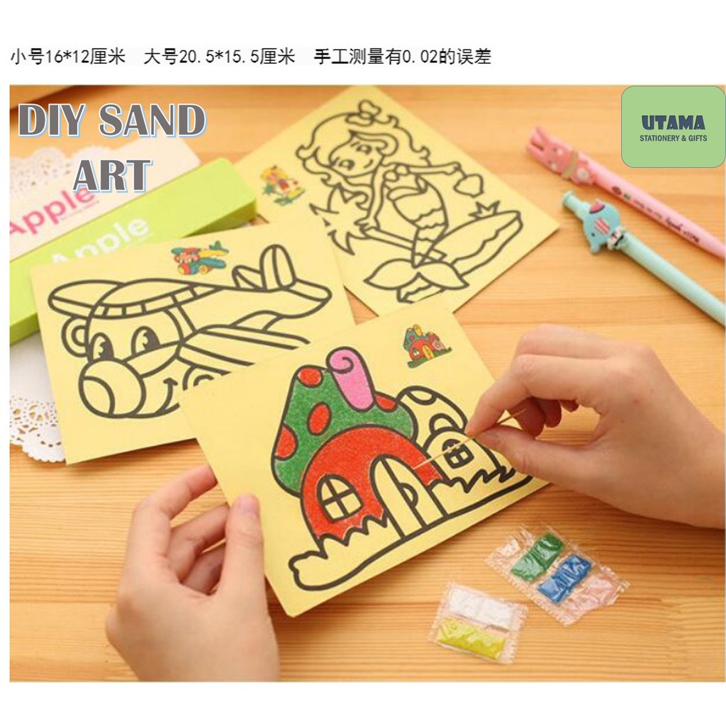5 Colour Sand Art DIY/ Mainan Pasir Children Kids Educational Drawing ...