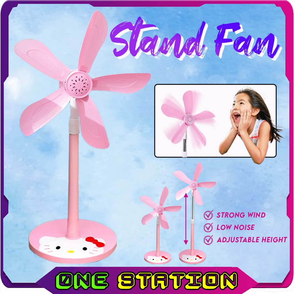 Portable Kids Mini Stand Fan Hello Kitty Minion with 5 Blades Low Noise ...