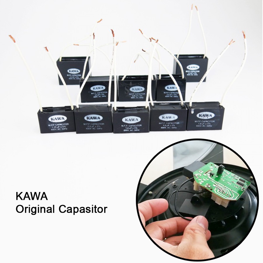 KAWA Square Fan Capasitor / Motor Capacitor (1uF/1.2uF/1.5uF/1.8uF/2uF ...