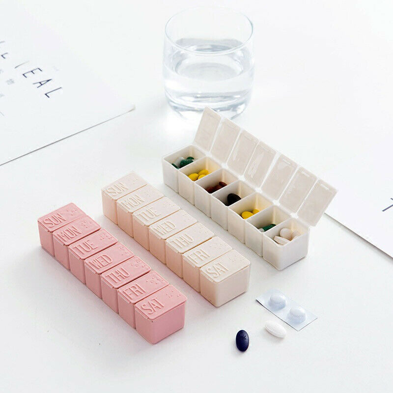 【1 items】 7 Day Weekly Pill Box Organizer Medicine Compartments Vitamin ...