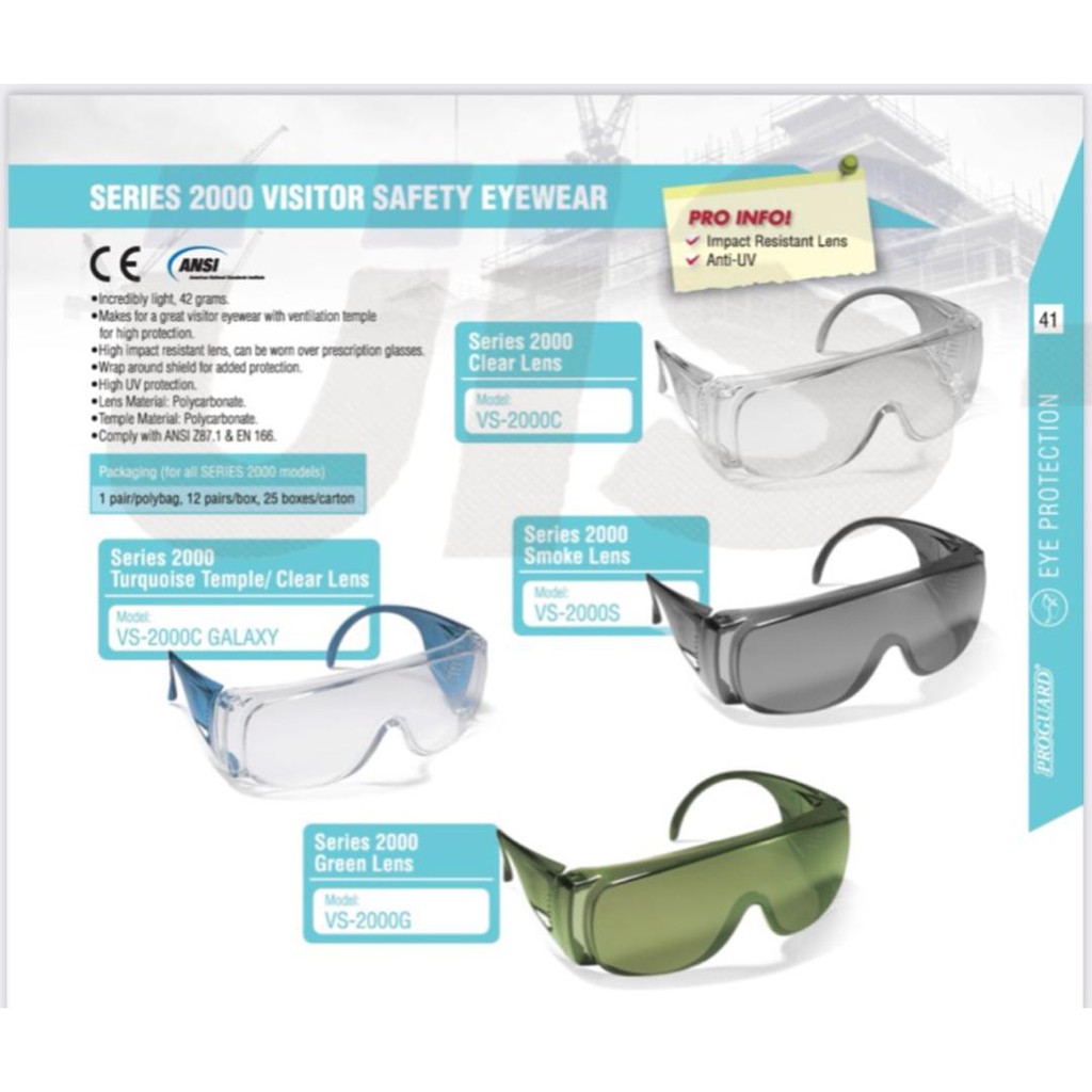 SERIES 2000 LAB MEDICAL CLEAR DUSTPROOF/SANDPROOF SAFETY EYEWEAR ...