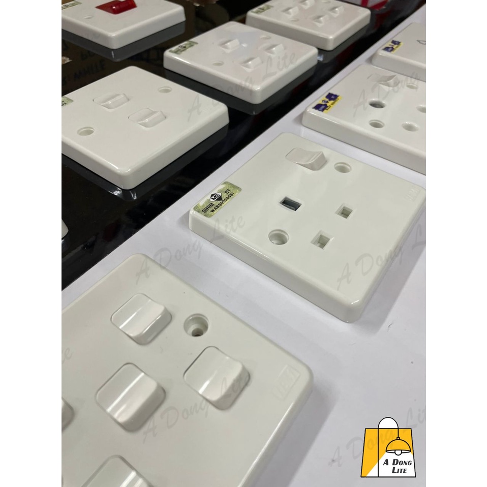 🔷CLEAR STOCK🔷 IEM SW&ITCHES / CROWN SWITCH 13A Switch Socket 1 Gang 15A ...
