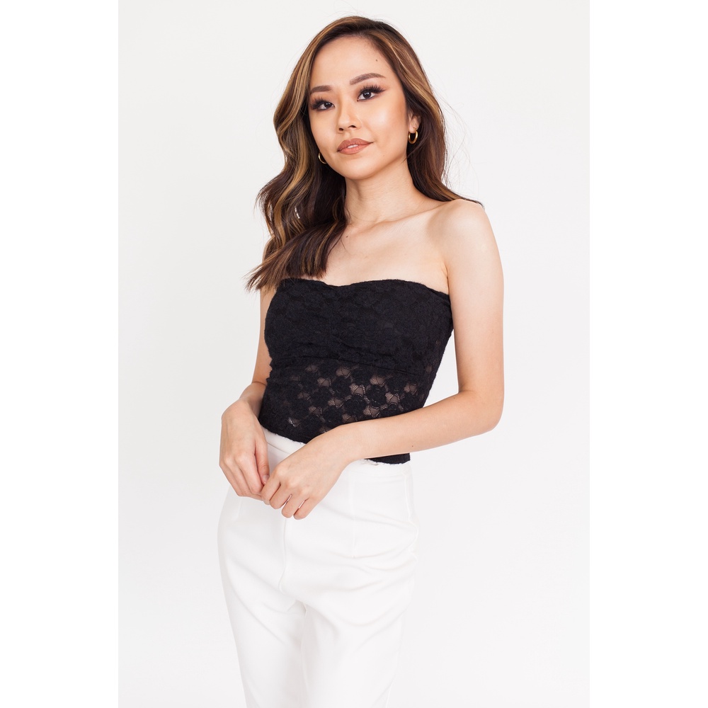 Padded Lace Tube Top | Shopee Malaysia