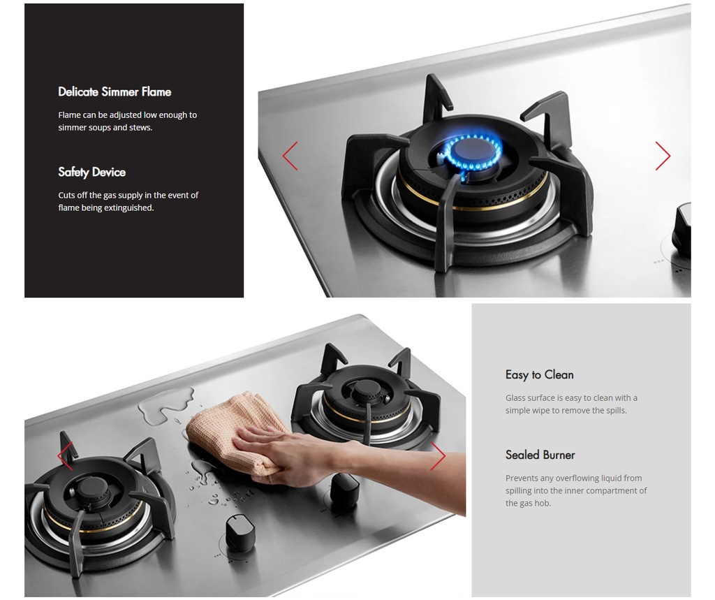 Rinnai RB-72S Hyper 2-Burner Built-in Gas Hob (Stainless Steel) | ESH ...