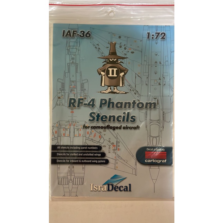 ISRA DECAL IAF-36 RF-4 Phantom Stencils for camouflaged aircraft 1/72 ...