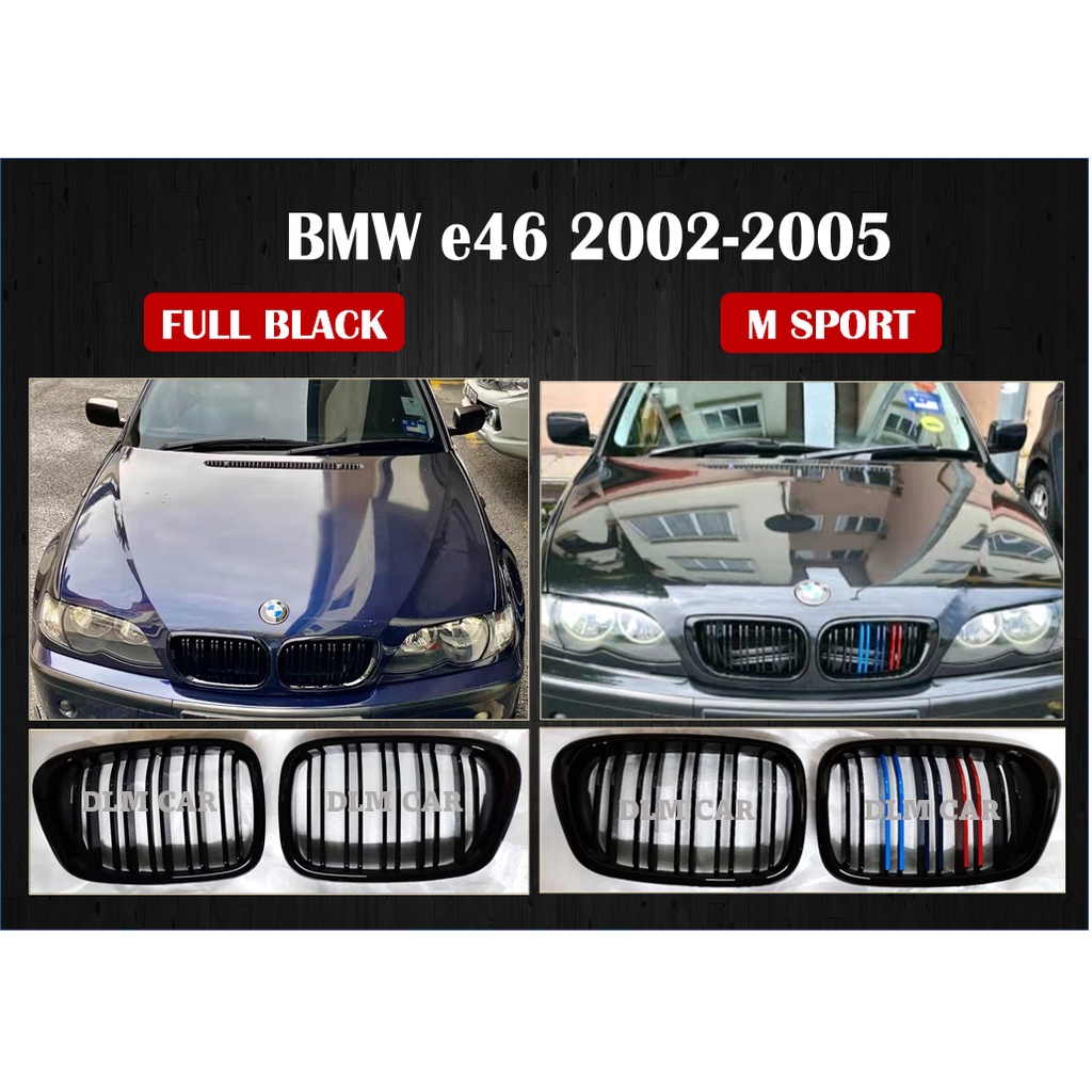 [READY STOCK] BMW E46 LCI 2002-2005 double line front grille full black ...