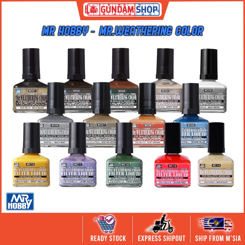 GSI Creos Mr. Hobby - MR.Weathering Color / Filter Liquid (WC-01 to ...