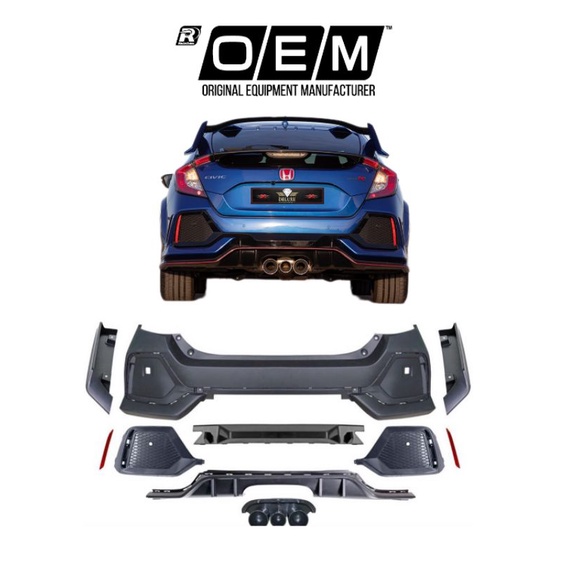 HONDA CIVIC TURBO TEA TYPE R REAR BUMPER MODIFLY SET | Shopee Malaysia
