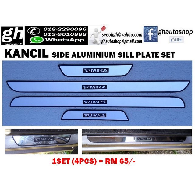 KANCIL side sill chrome step plate cover set (4pcs) | Shopee Malaysia