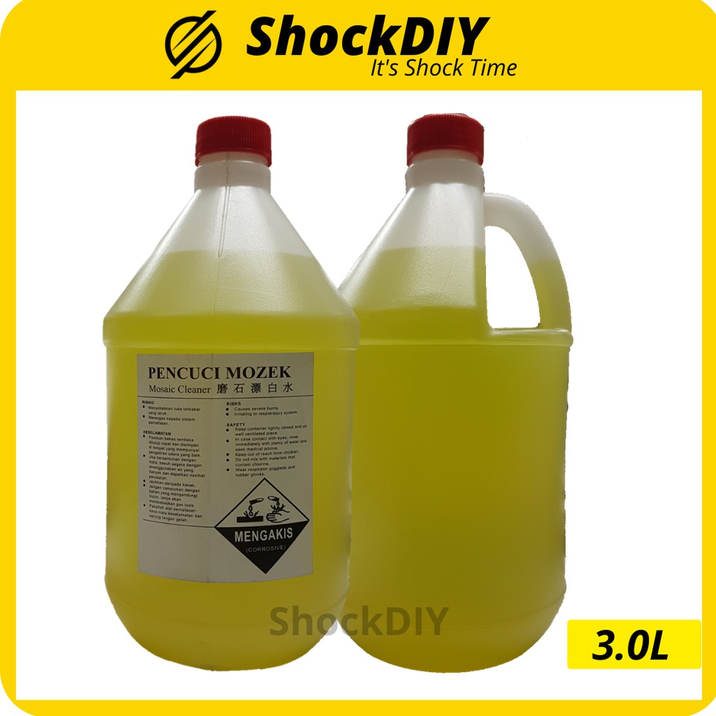 3 LITER Mosaic Cleaner Asid Kuning Acid Pencuci Mosek Cement Remover ...